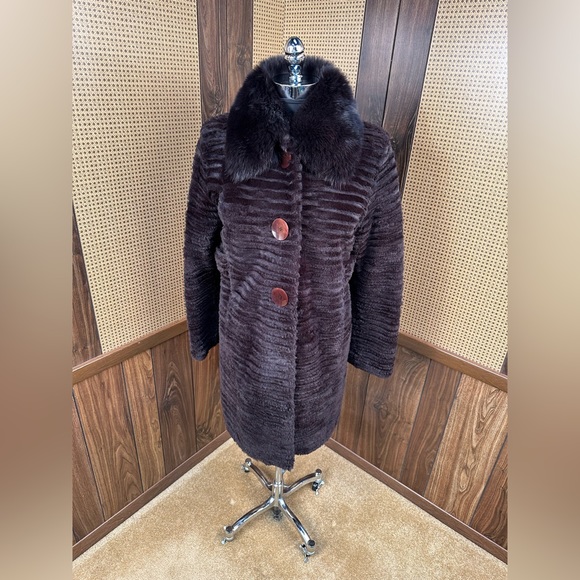 Trilogy | Jackets & Coats | Trilogy Dyed Brown Sheared Rex Rabbit Fox ...